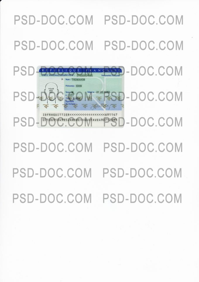 ID card France front + back - PSD Store
