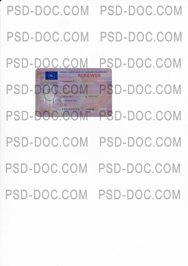 NL Driver License front + back - PSD Store