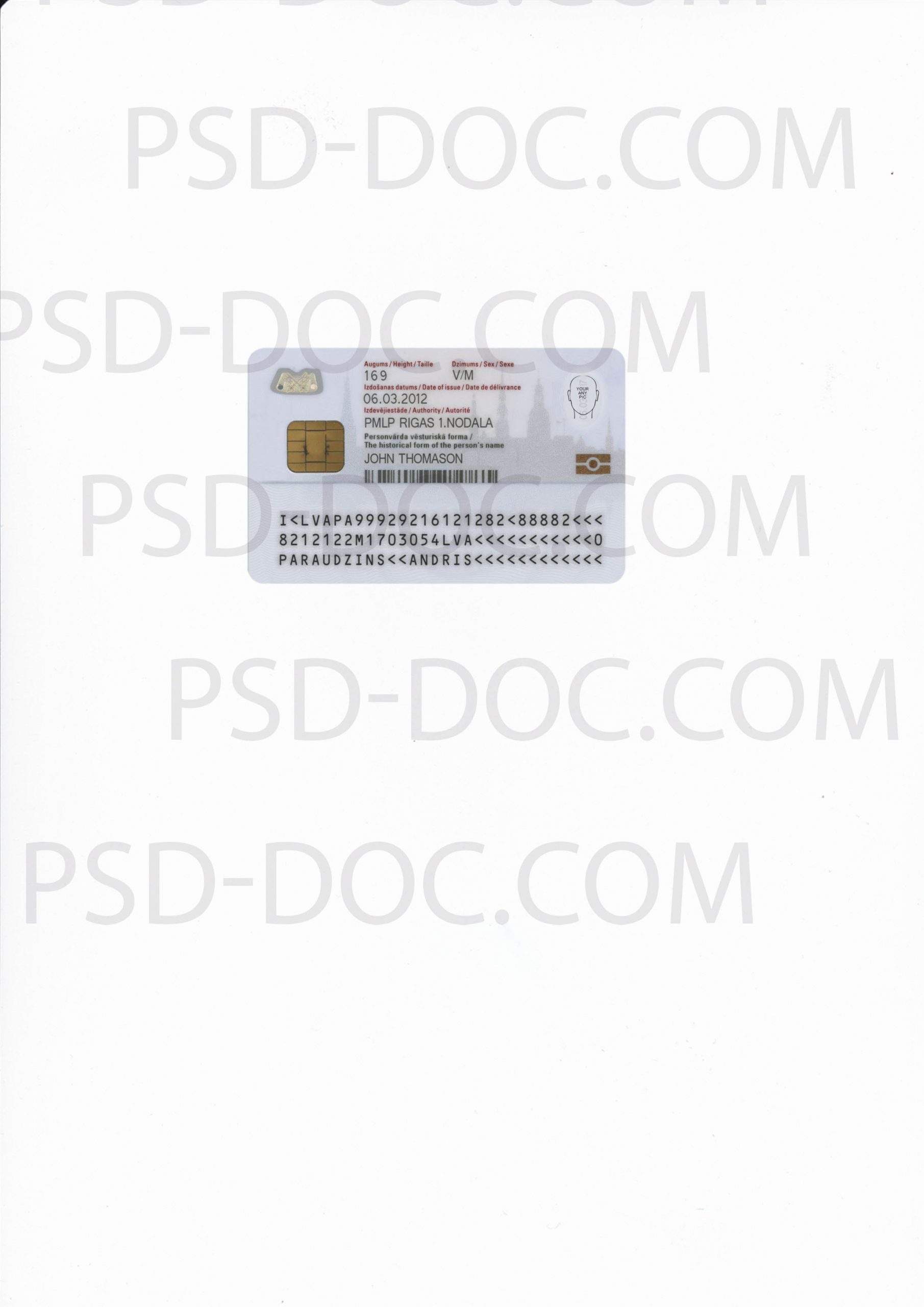 ID card Latvia front + back - PSD Store