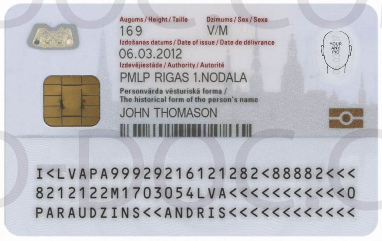 ID card Latvia front + back - PSD Store