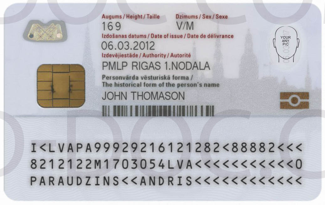 ID card Latvia front + back - PSD Store