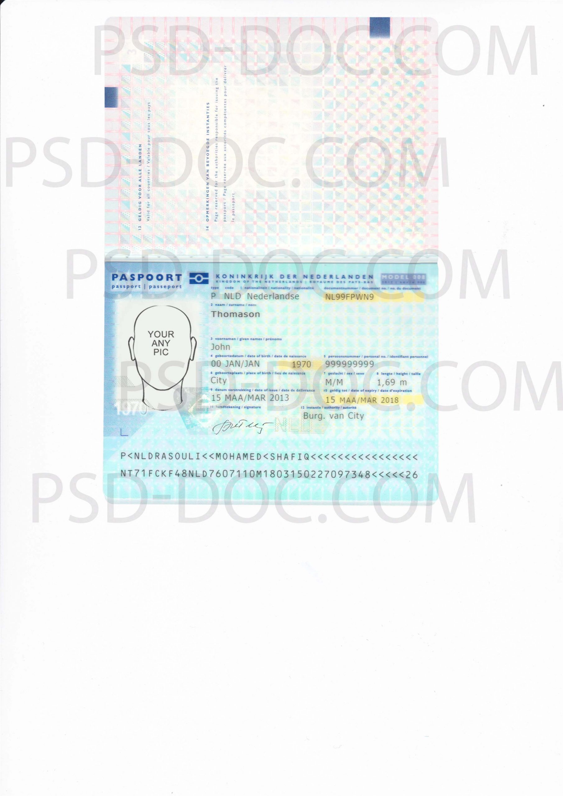 Passport Netherlands - PSD Store