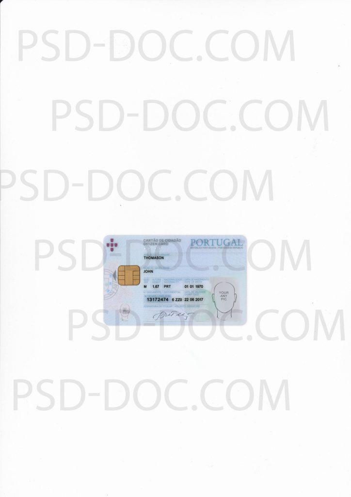 ID card Portugal front + back - PSD Store
