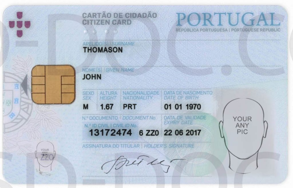 ID card Portugal front + back - PSD Store