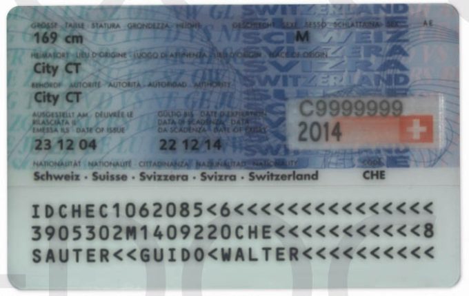 ID card Switzerland front + back - PSD Store