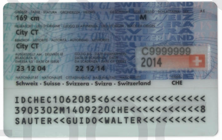 ID card Switzerland front + back - PSD Store
