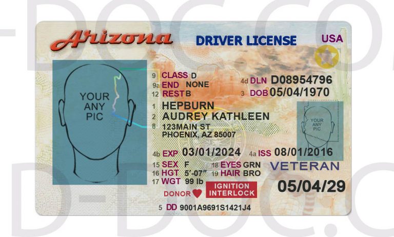 USA Arizona Driver License front back sides - PSD Store