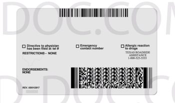 USA Texas Driver License front back sides - PSD Store