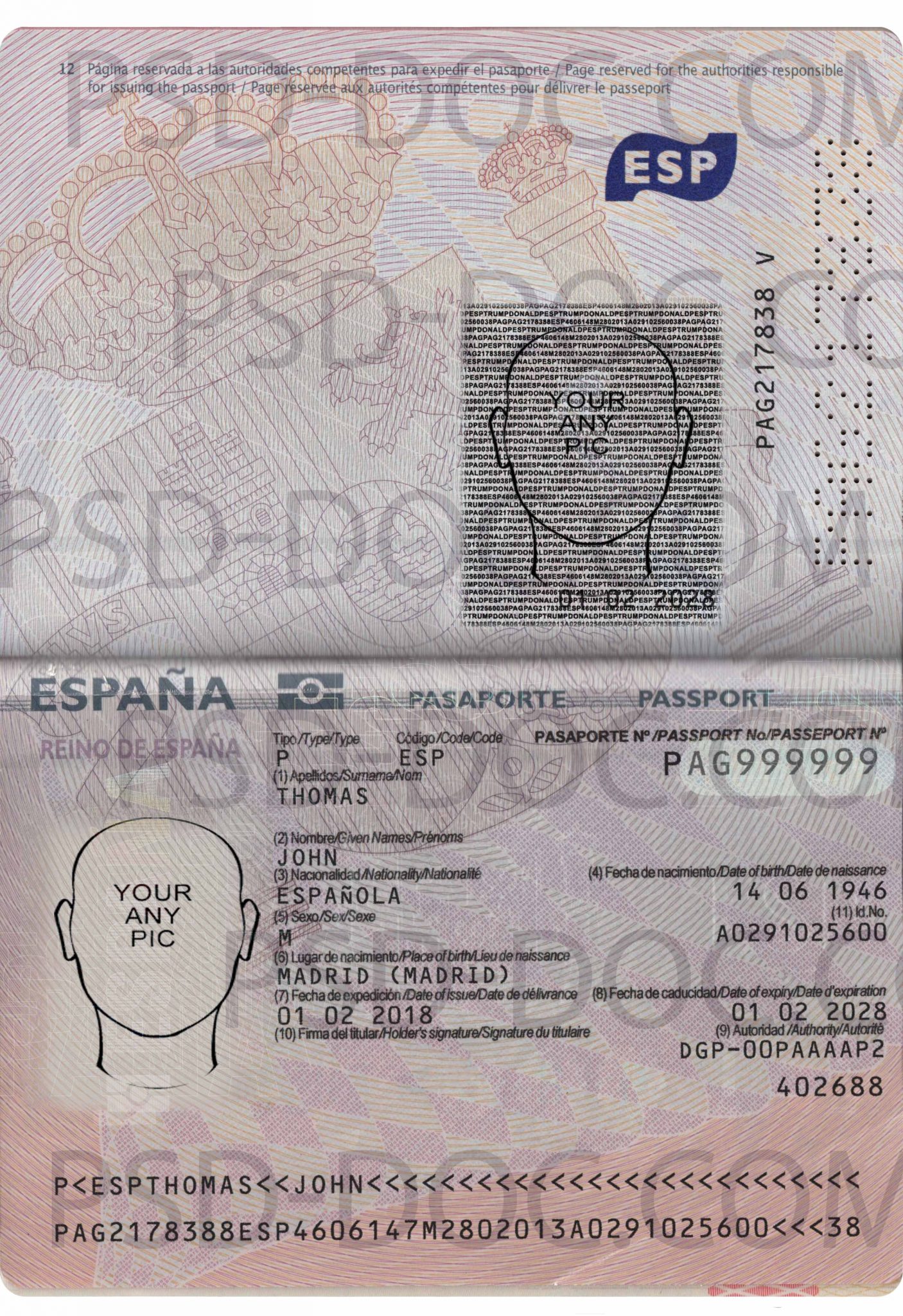 Spanish passport 2015 PSD - PSD Store