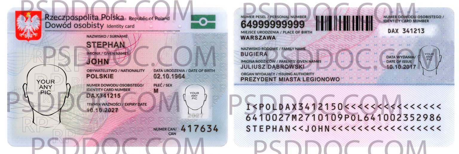 Poland ID Card NEW PSD - PSD Store