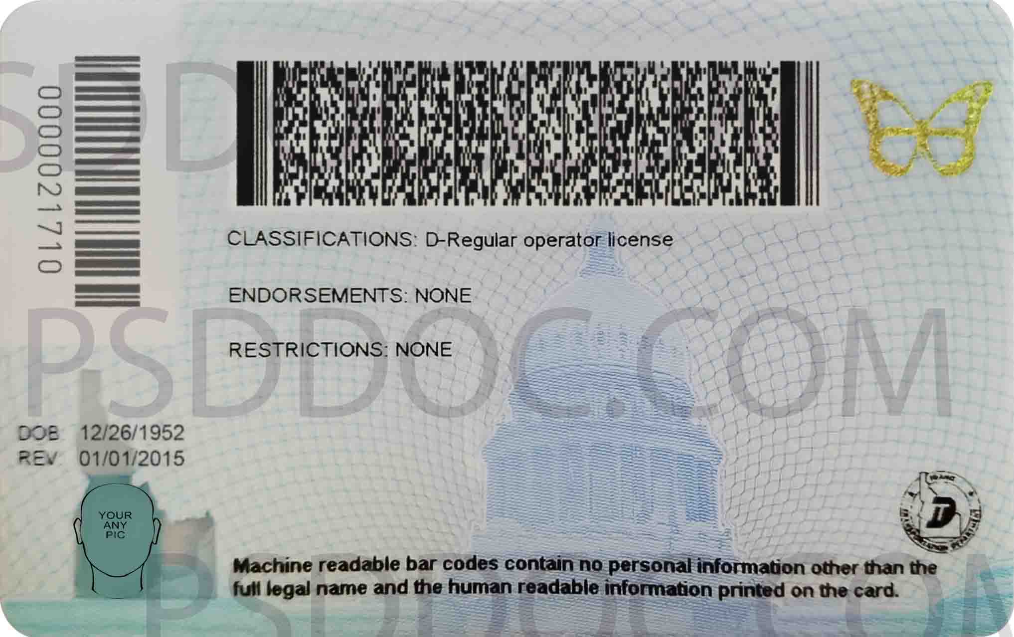 USA Idaho Driver License front back sides - PSD Store